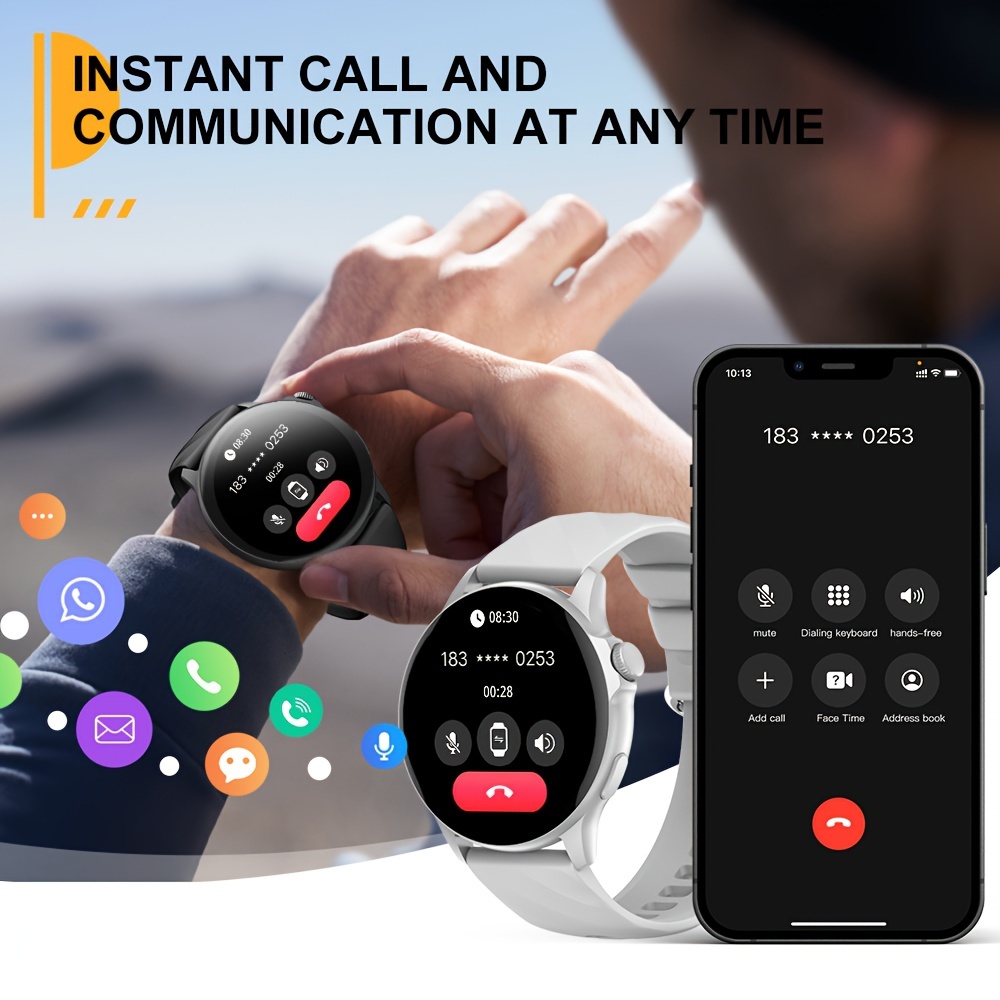 Elegant Round Smart Watch for Women with Glitter Embellishment ...